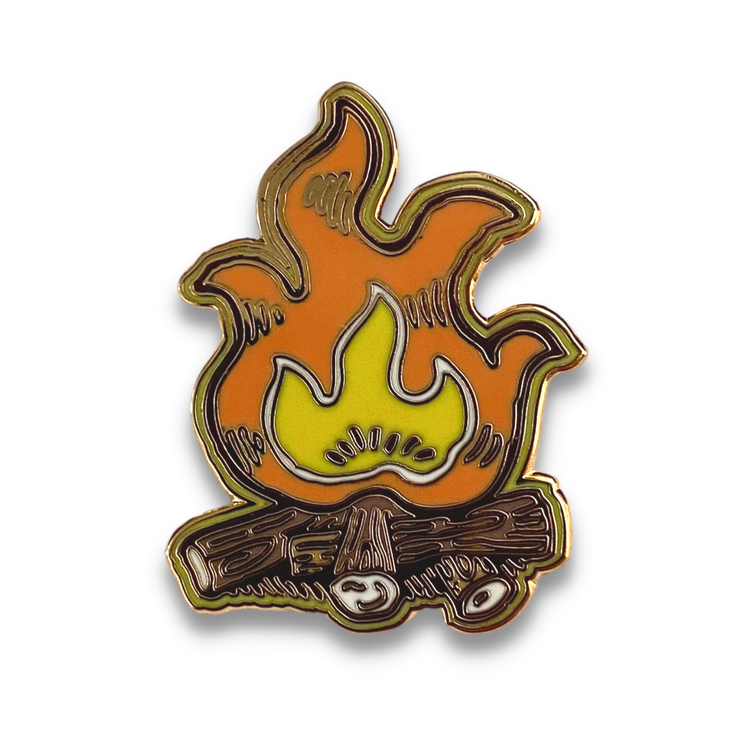 Campfire Enamel Pin - Orange & Yellow – Rugged Pilgrim