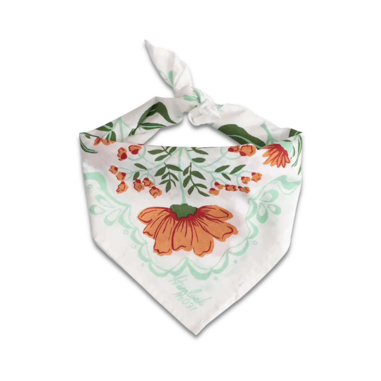 Flora Bandana - Spanish Red & Shades of Green – Rugged Pilgrim